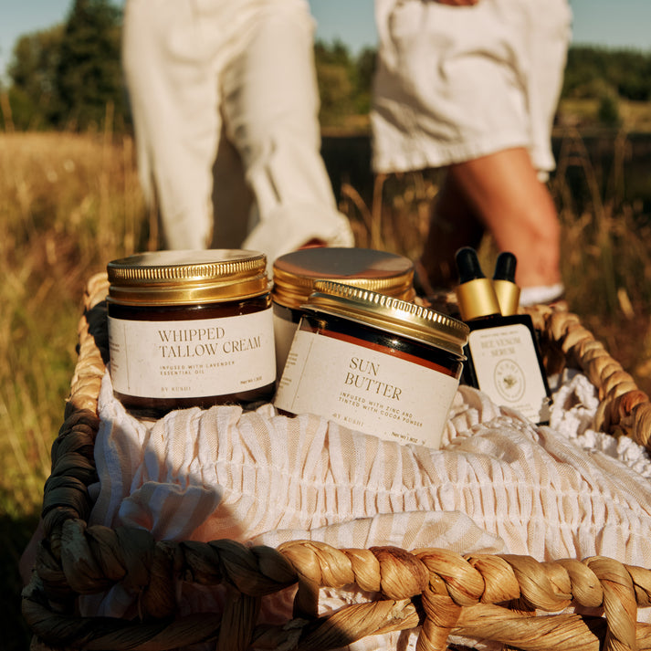 The Essentials Bundle - Beef Tallow + Bee Venom Serum + Sun Butter – Kushi